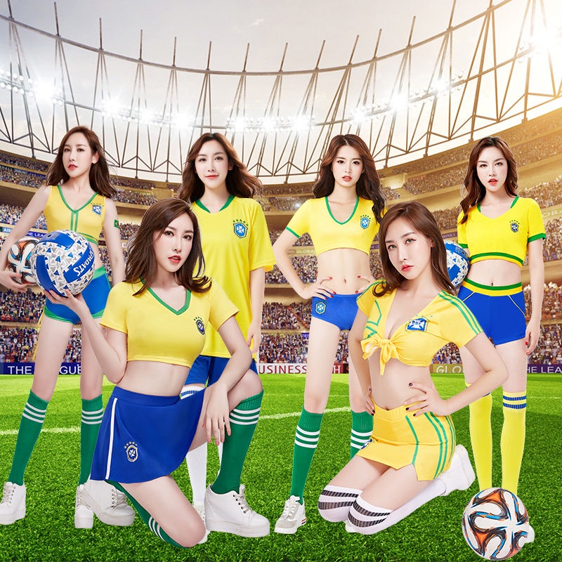 Brazil Football Uniforms Soccer Uniforms World Cup Cheerleading Dress ...