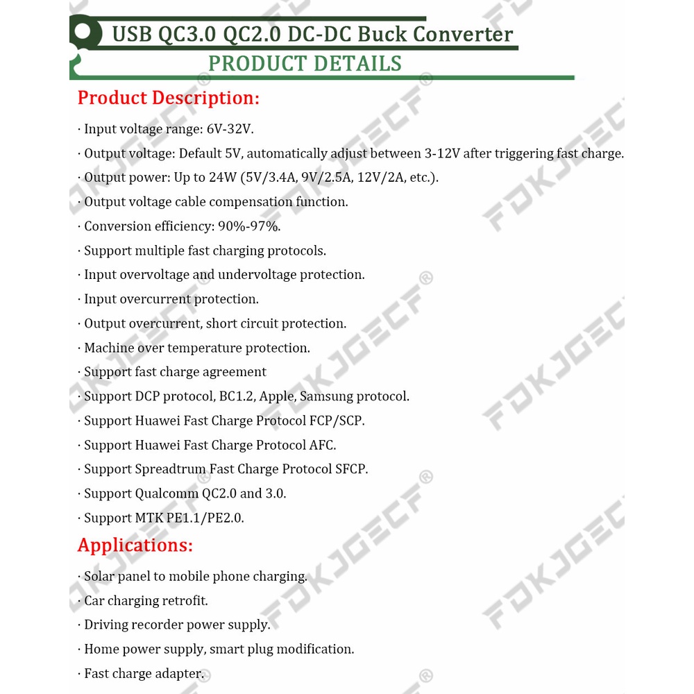 2 Way USB QC3.0 QC2.0 USB DC-DC Buck Converter Charging Step Down Module 6-32V 9V 12V 24V To ...