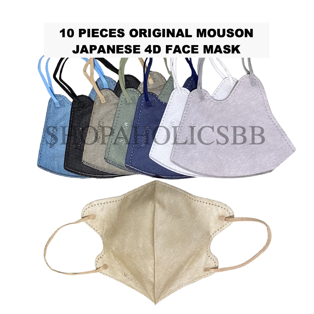 10PCS AUTHENTIC MOUSON JAPANESE 4D KN95 Face Mask 4 LAYERS BETTER THAN ...