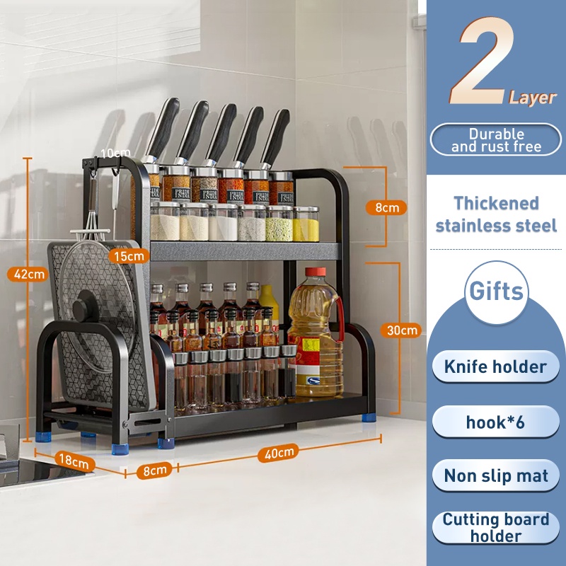 Spice Rack Kitchen Organizer Condiments Rack organizer Knife Rack ...