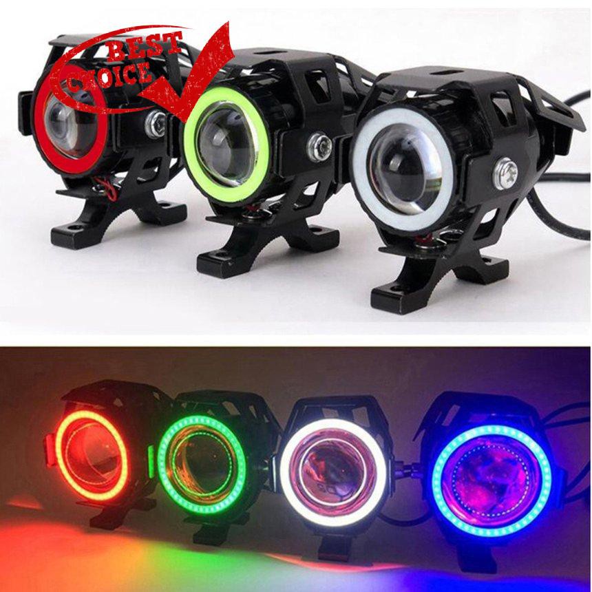 U7 Mini Transformer Angel Eye Headlight Fog lamp Motor DRL Motorcycle ...