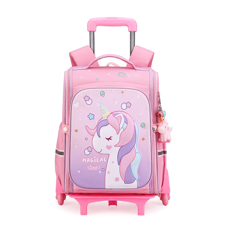 ZIRANYU Trolley bag for kids girls Unicorn bag Rolling luggage Backpack ...
