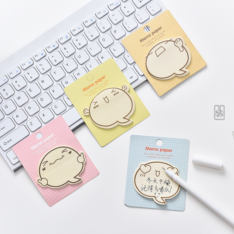 Cute emoticon cartoon post-it notes Tearable guestbook Stylish and ...