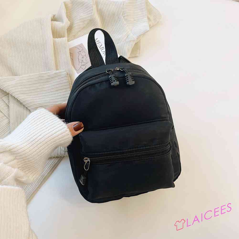 NEW Fashion Women Solid Color Backpack Preppy Style School Nylon Mini ...