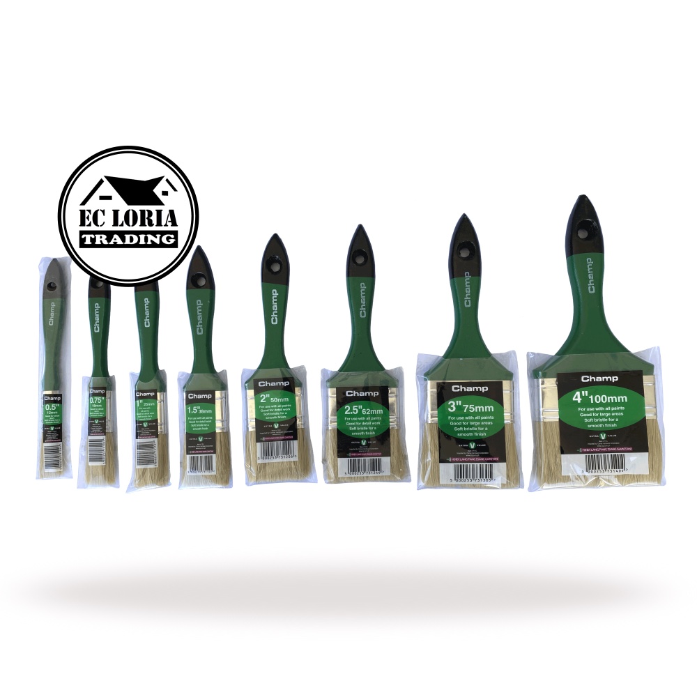 Champ Paint Brush 1/2", 3/4", 1", 1 1/2", 2" and 2 1/2" | Shopee ...