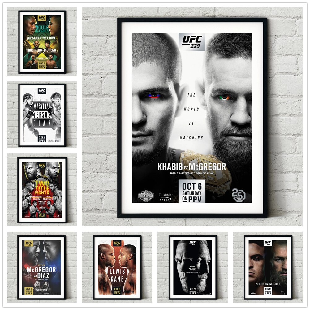 UFC Boxing Poster Famous Boxer Canvas Painting Wall Art Picture ...
