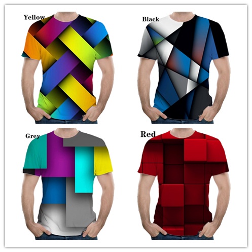 NEW The geometric Shirt Printing rainbow Visual 3d T Shirt Show Rotate ...