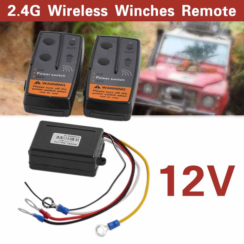24 50M Voltage Recovery Winch Crane Wireless Remote Controller Twin ...