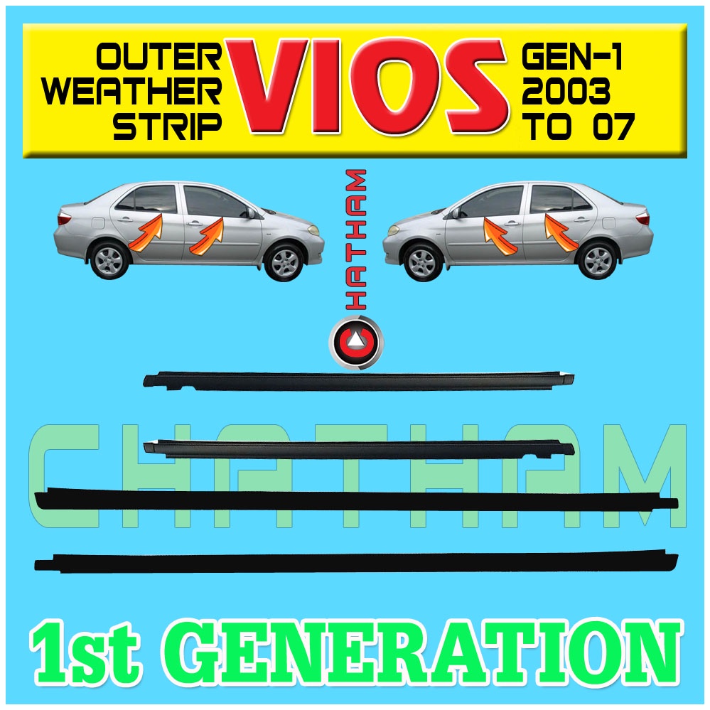 Toyota Vios 2003 2004 2005 2006 2007 ( Robin ) Weather Strip Outher ...