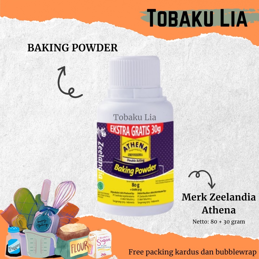 Baking POWDER ATHENA ZEELANDIA 80 GRAM Extra Free 30 GRAM DOUBLE ACTING | Shopee Philippines