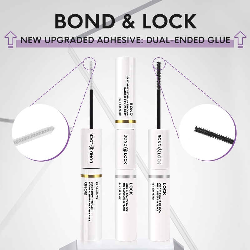 GENIELASH Dual-Ended Glue BOND&LOCK for DIY Cluster Lashes Long-Lasting ...