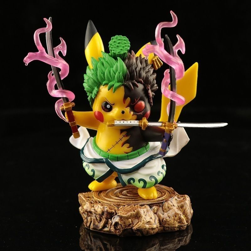 One Piece Zoro Cos Cross Dressing Pikachu Hand Operated Car Accessories ...
