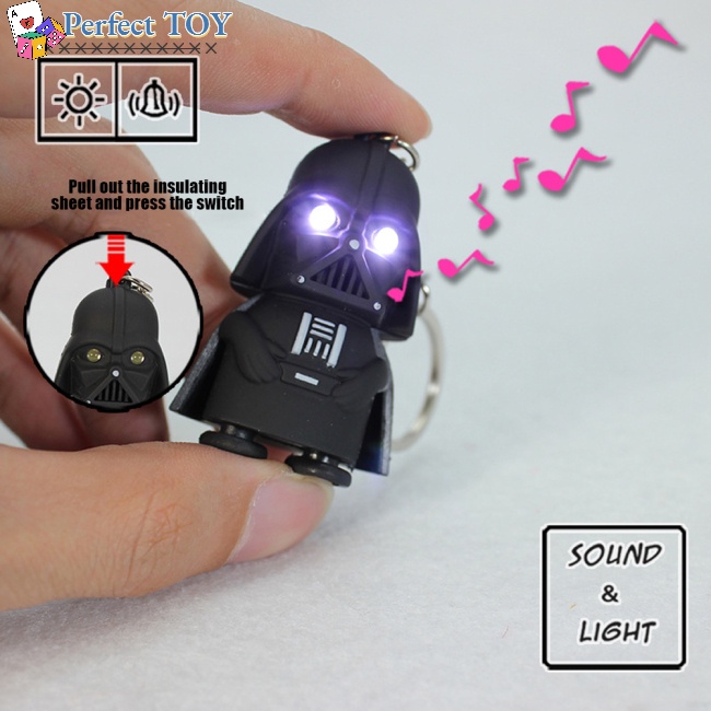 PS Darth Vader Keychain With Sound Light Effect Pvc Mini Figurines ...