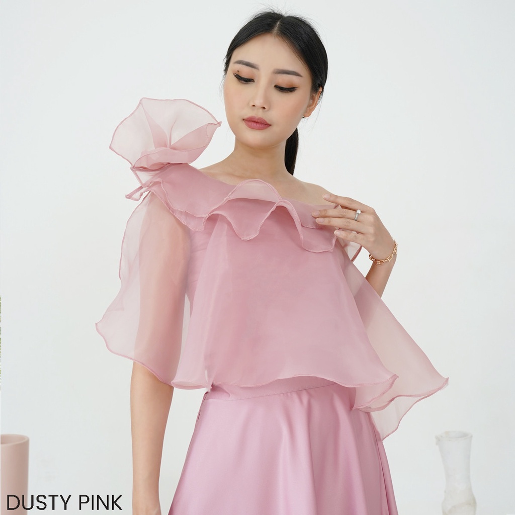 Ruffle Top Organza Meydina Women's Blouse Top | Shopee Philippines