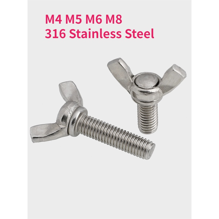 M4 M5 M6 M8 316 Stainless Steel Butterfly Bolt Wing Screw Hand Tighting ...