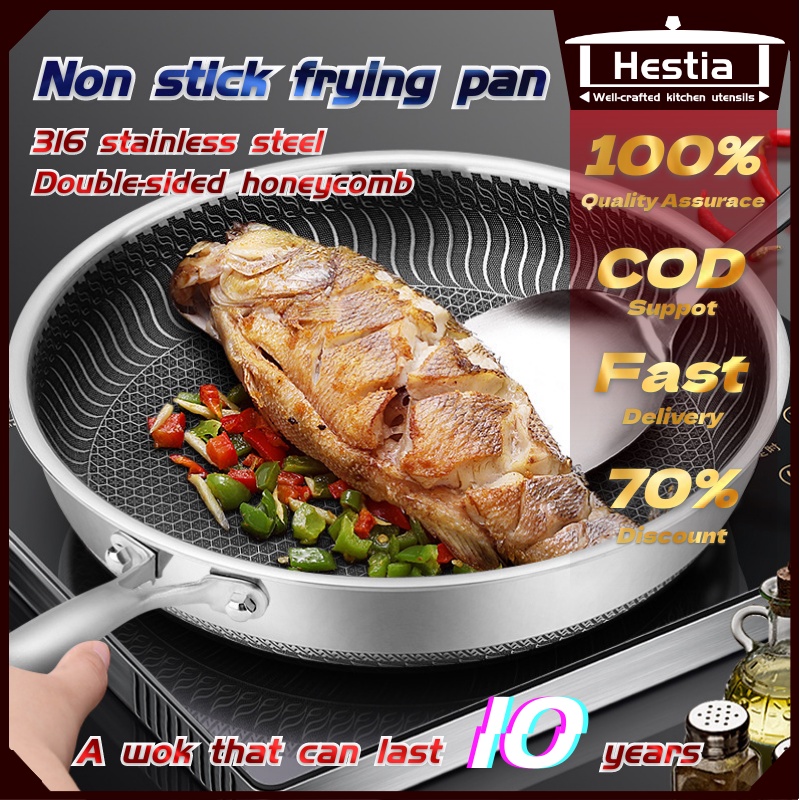 wok pan non stick frying pan 316 Stainless Steel 30cm induction wok ...