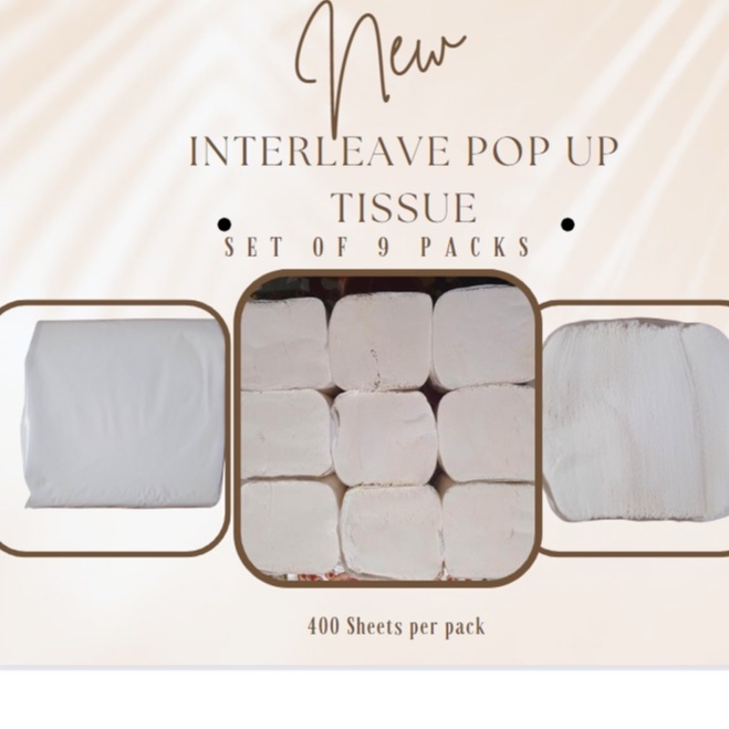 Interleave Pop Up Tissue (400 Sheets)- Set of 9 Packs | Shopee Philippines