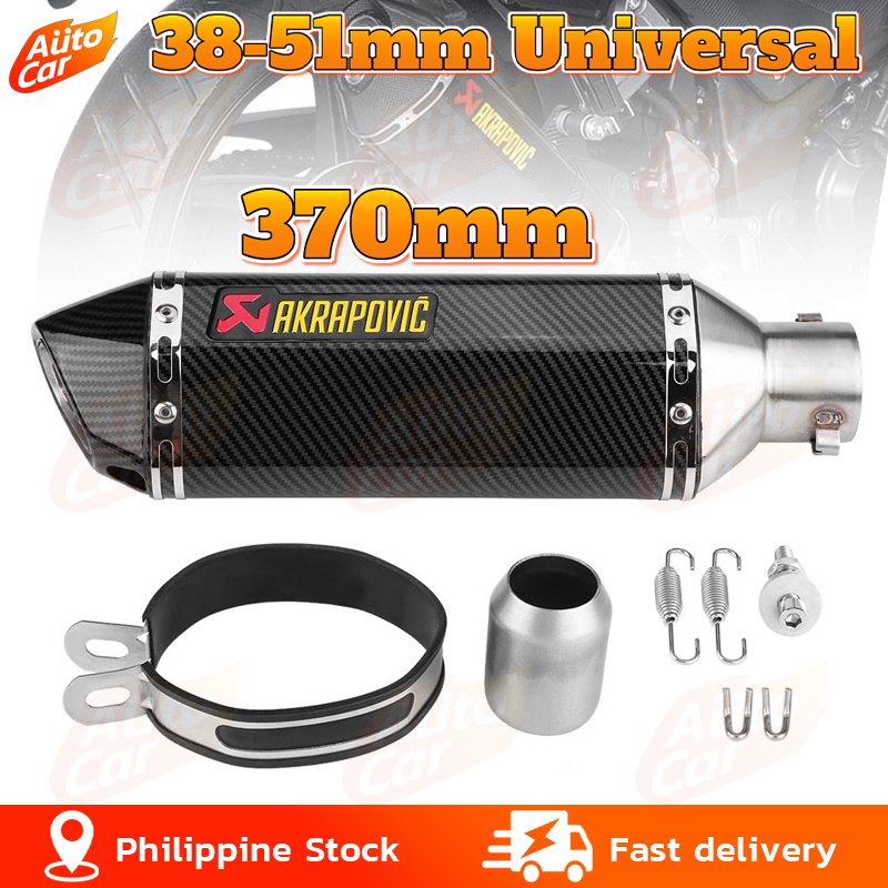 Carbon Fiber Type 38-51mm Universal Motorcycle Exhaust Muffler Pipe ...