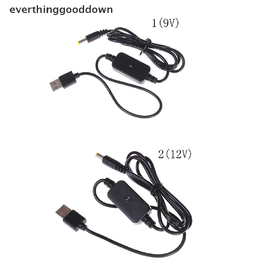 EVERTHING DC-DC Converter Cable USB Connector 5V to 9V/12V Jack 5.5*2 ...