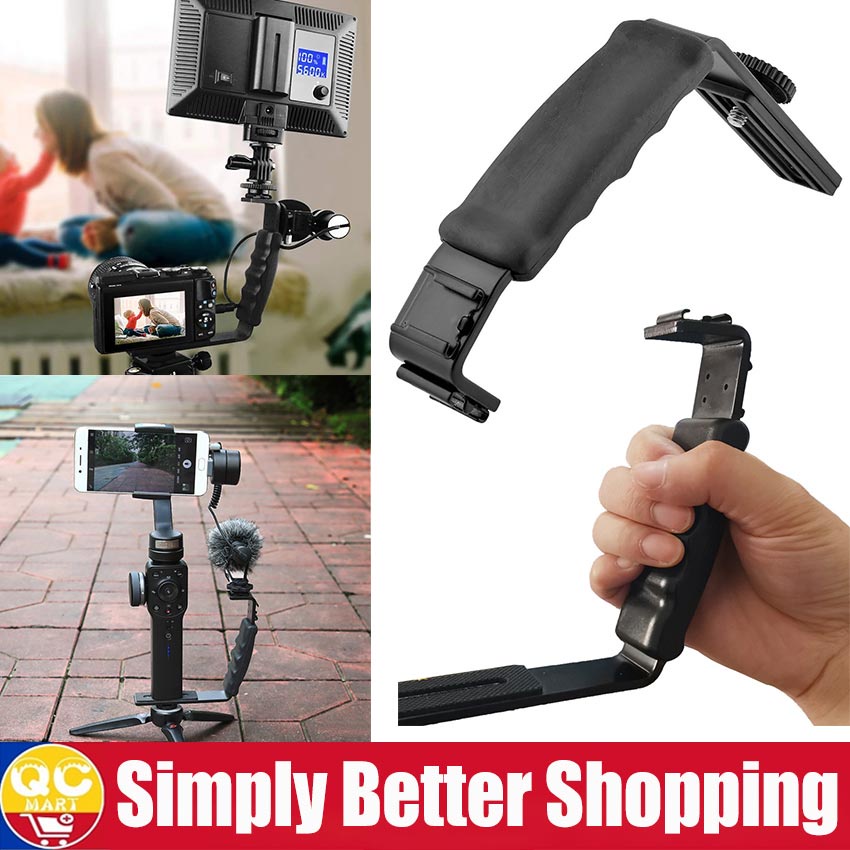 L-shaped Camera Stand Flash Bracket DV Bracket Tray Dual Cold Shoe ...