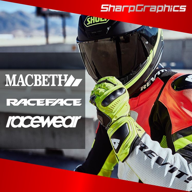 Macbeth Raceface Racewear Motorcycle Motorbike apparel Sticker Decal ...