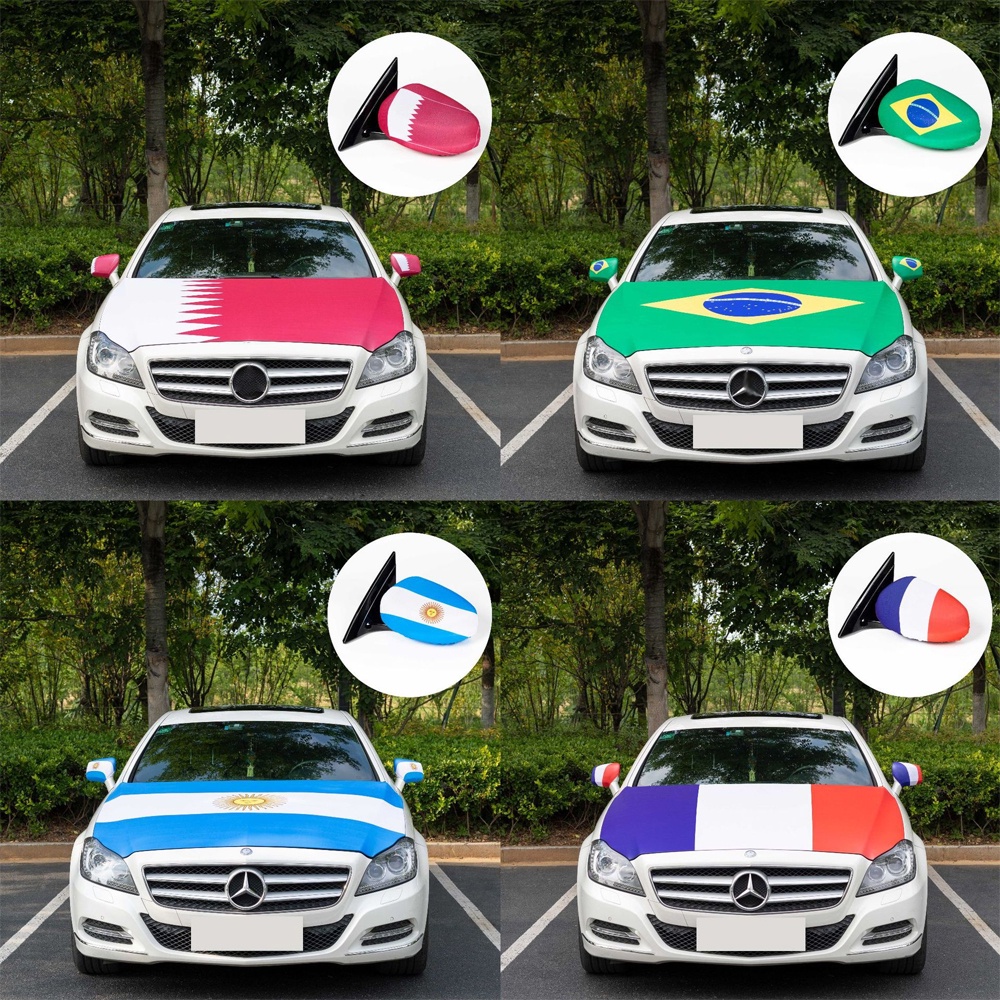 World Cup Car Engine Cover Side Mirror Cover Flag Soccer Fans ...