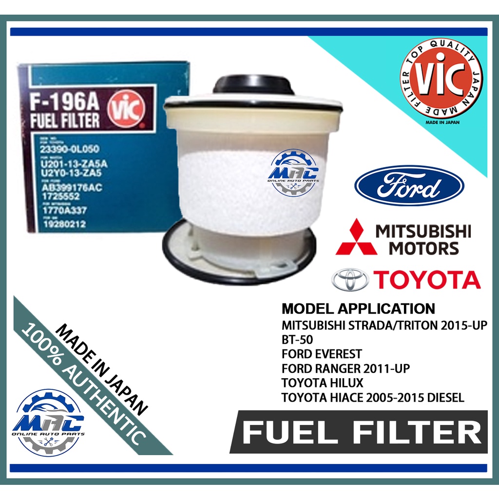 VIC F-196A Fuel Filter for MITSUBISHI STRADA , TOYOTA HILUX , HIACE ...