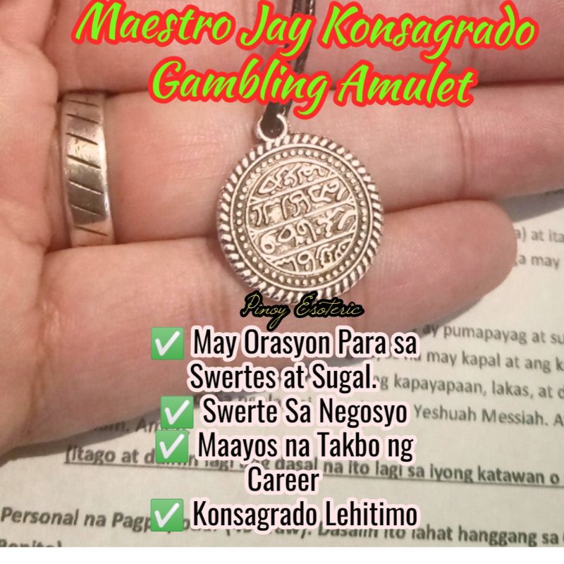 Maestro Jay's Gambling Amulet Konsagrado Pendant | Shopee Philippines