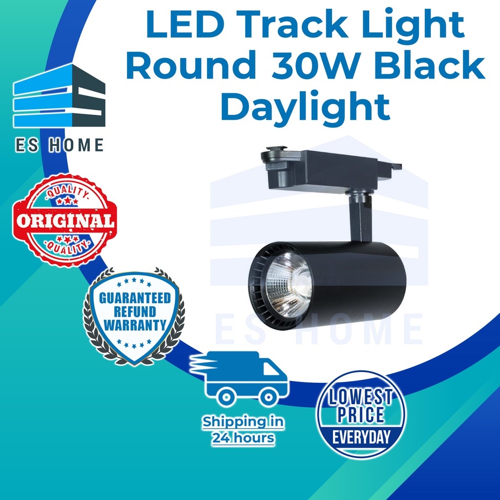 Brightex LED Track Light Round 30 Watts Black Daylight | Shopee Philippines