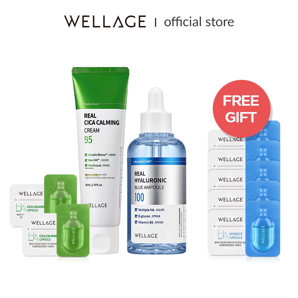 Wellage Official Best item set, Real Hyaluronic Blue Ampoule 100 75ml ...