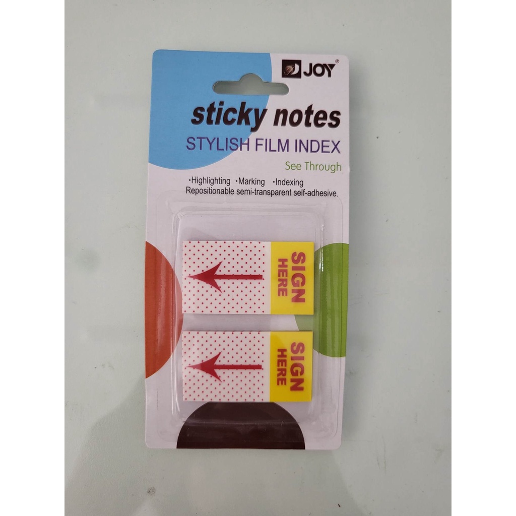 Joy Sticky Notes Stylish Film Index PET 5 in 1 Sign Here Arrow Flag ...