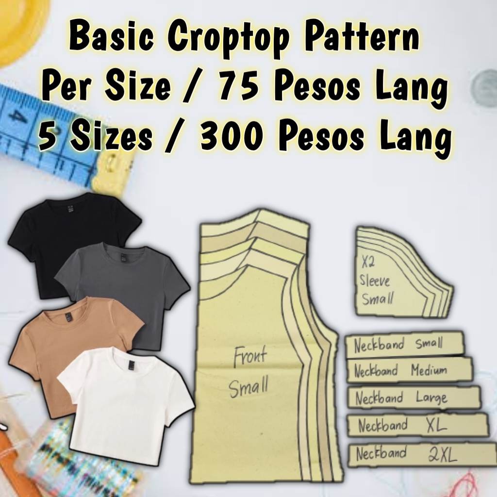 BAsic Crop Top PAttern only/5 Sizes Mura lang ito may discount pa pag ...