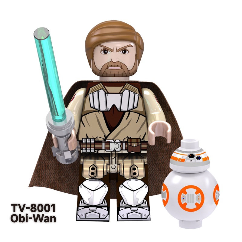 Obi-Wan Kenobi Jedi Master Minifigures Lightsaber Building Blocks Kids ...