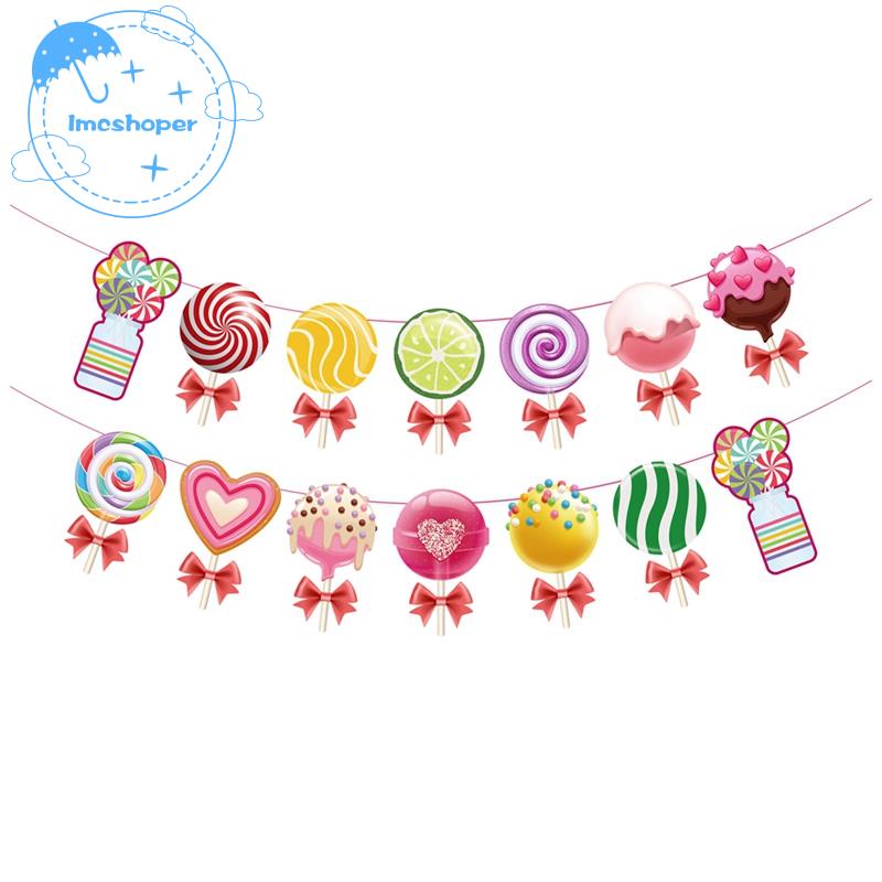 2 Pieces Banner Candyland Party Decorations Set,Colorful Candyland ...