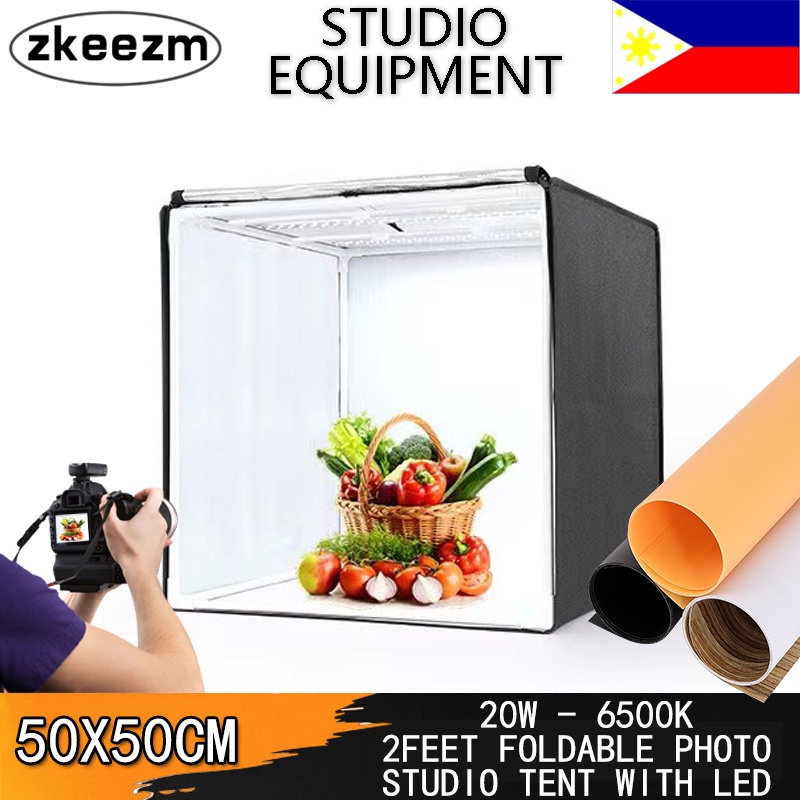 ZKeezm 80cm Studio Soft Box LED Light box with Backdrop Photo box ...