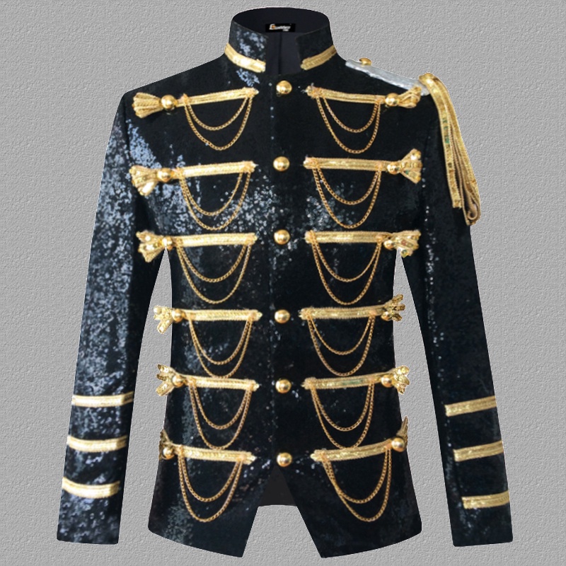 Sequin Embellished Blazer Jacket Men Stage Party Mens Suit Jacket ...