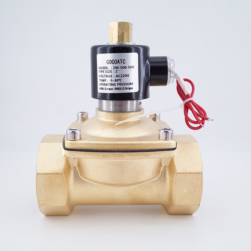 2 Way 0.1-1Mpa G1 1/2" 2W400-40K / G2" 2W500-50K NBR Seal Normally Open Brass Water Air So ...