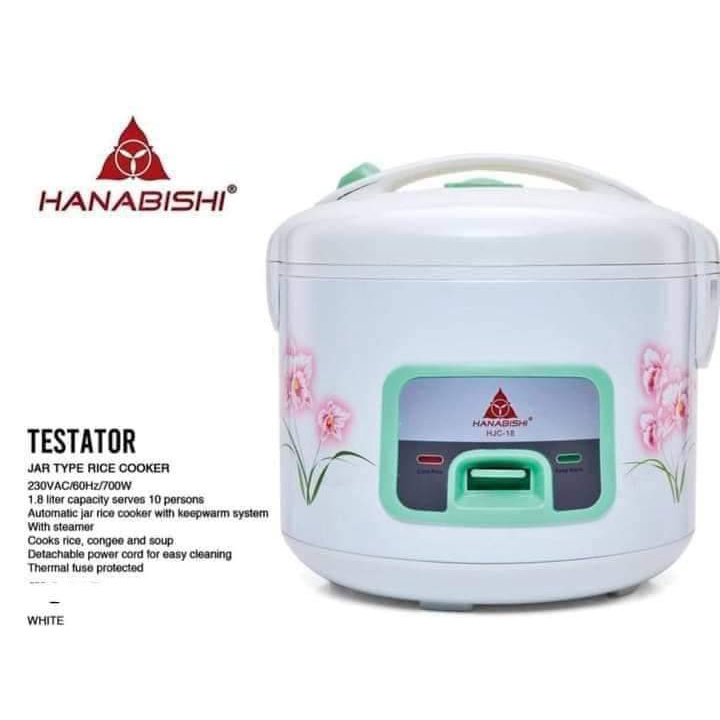 HANABISHI Rice cooker 1.8liters (HJC 10) | Shopee Philippines