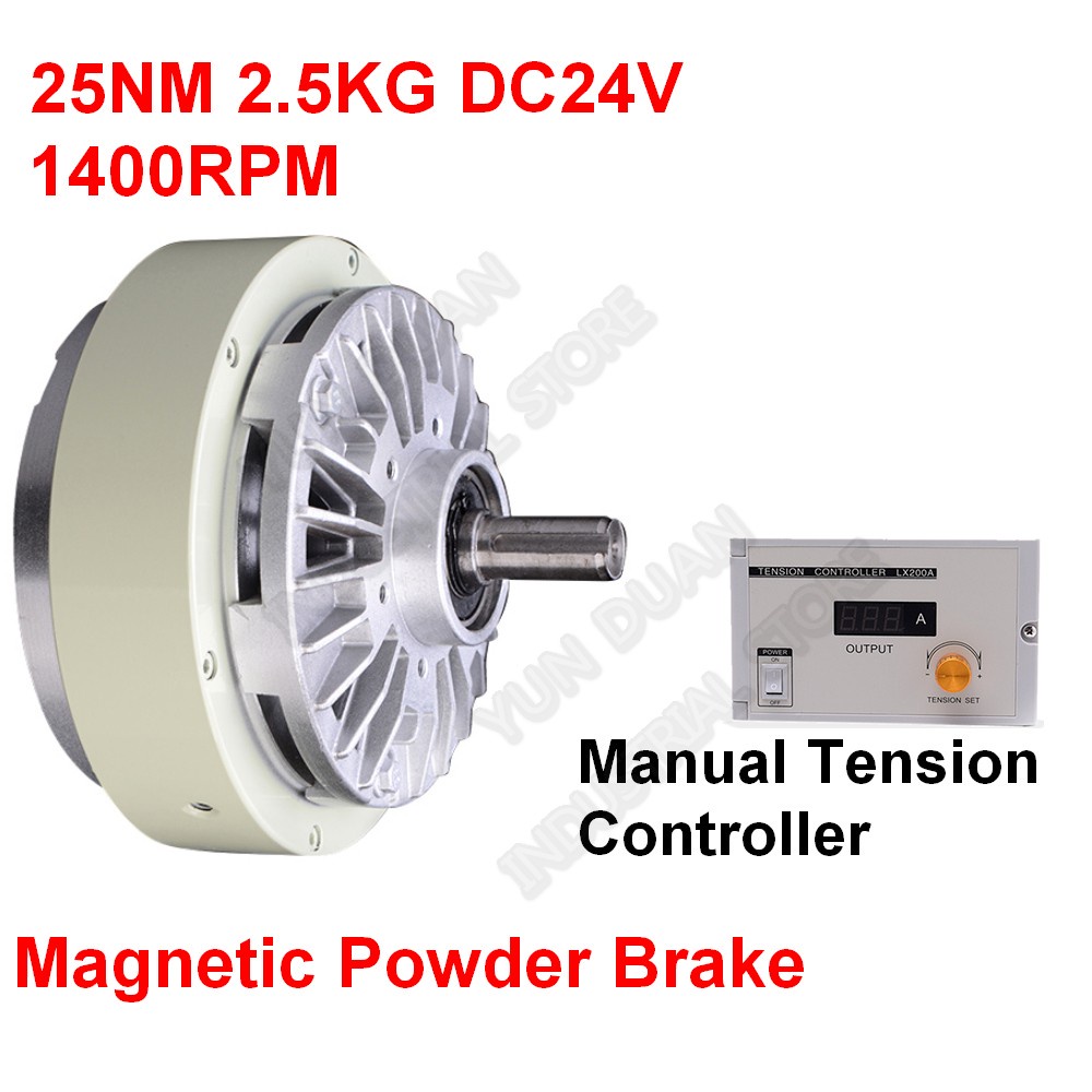 25Nm 2.5kg DC24V One Single shaft Magnetic Powder Brake & 3A Manual ...