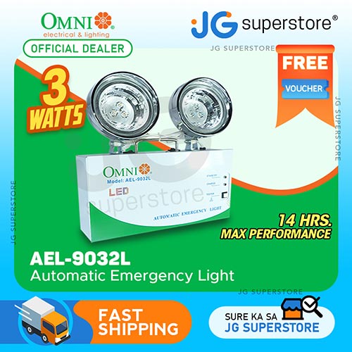 OMNI LED Automatic Emergency Light 12V w/ 2x3W High Power SMT, 14 Hours Max. Performance | AEL ...