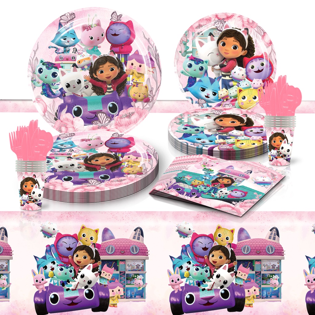 Pink Gabby Dollhouse Birthday Party Decoration Balloon Disposable ...