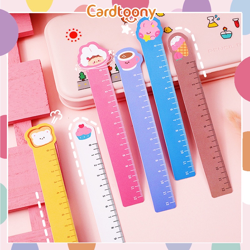 1 SET Contains 5 Pcs Cute Flexible Ruler Cute Cartoon Pet Bear Rabbit ...