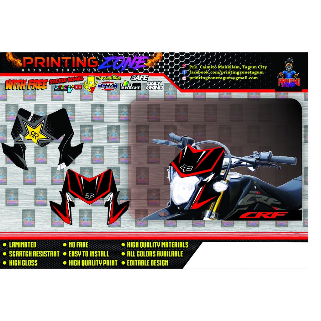 CRF150 Honda Cowling Headlight Sticker Decals Durable and high quality ...