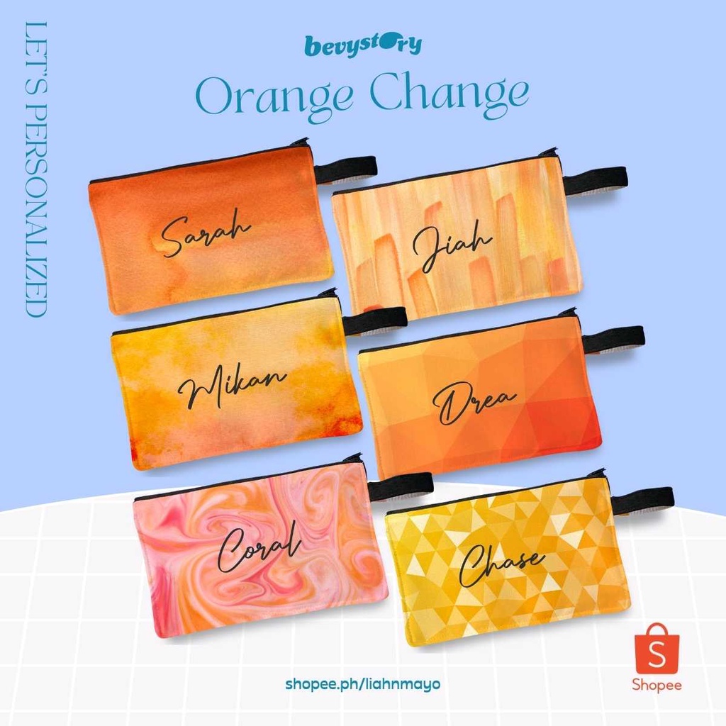 Orange Change Customized Pouch Personalized Pouch Pouch Collection ...