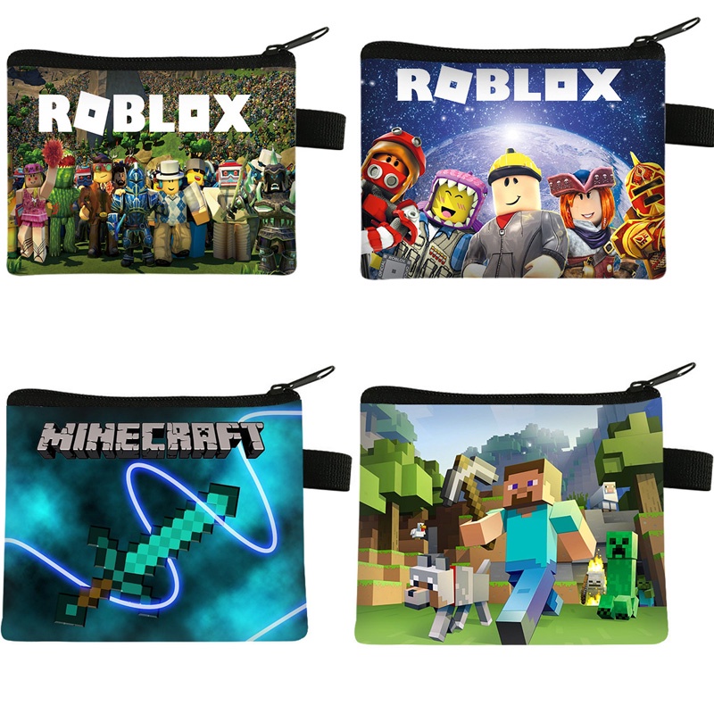 Cartoon Game Roblox Minecrafted Kids Coin Wallet Bag Zipper Coin Key ...