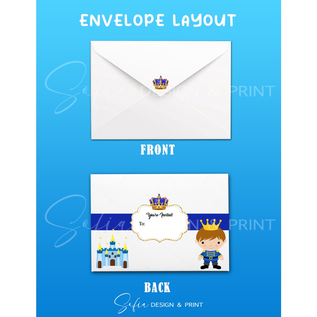 Royal Prince Envelope(100gsm) for Invitation Card Birthday/Christening ...