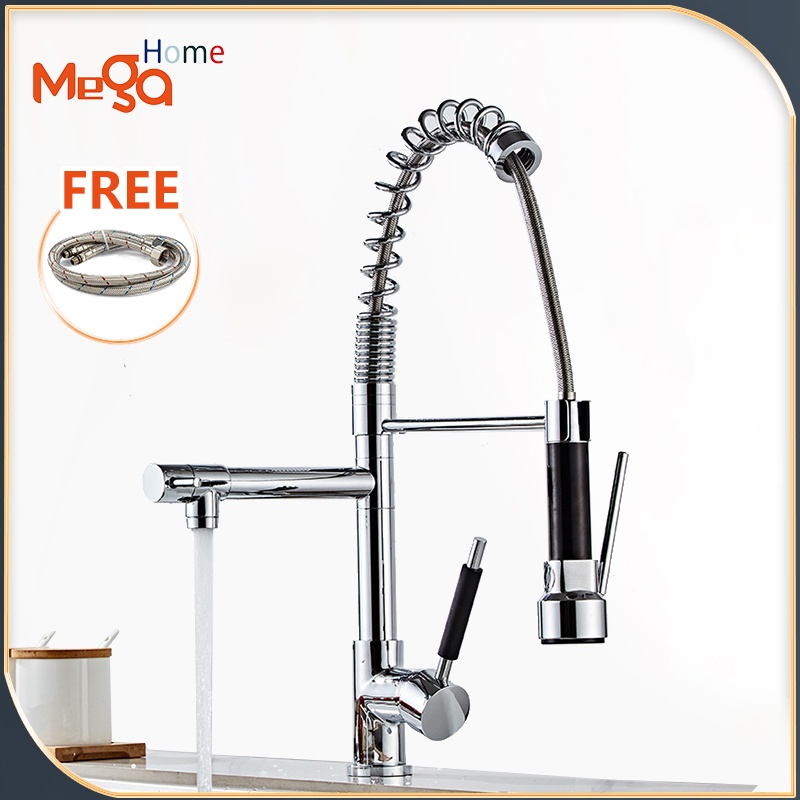 Dandyhome Spring Faucets 304 Stainless Pull Out Faucet for Sink Kitchen ...