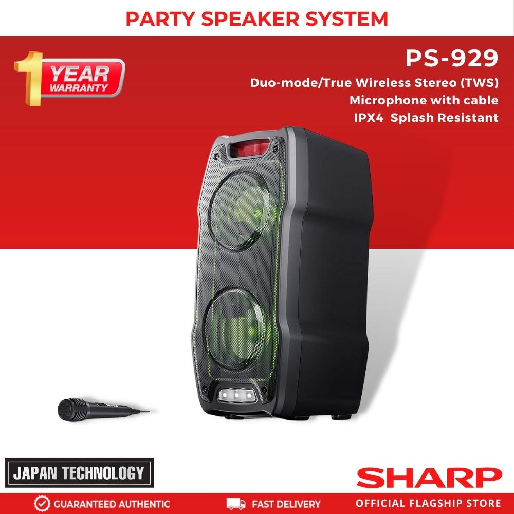 Sharp PS-929 Portable Bluetooth Party Speaker with Mic Karaoke | Shopee ...