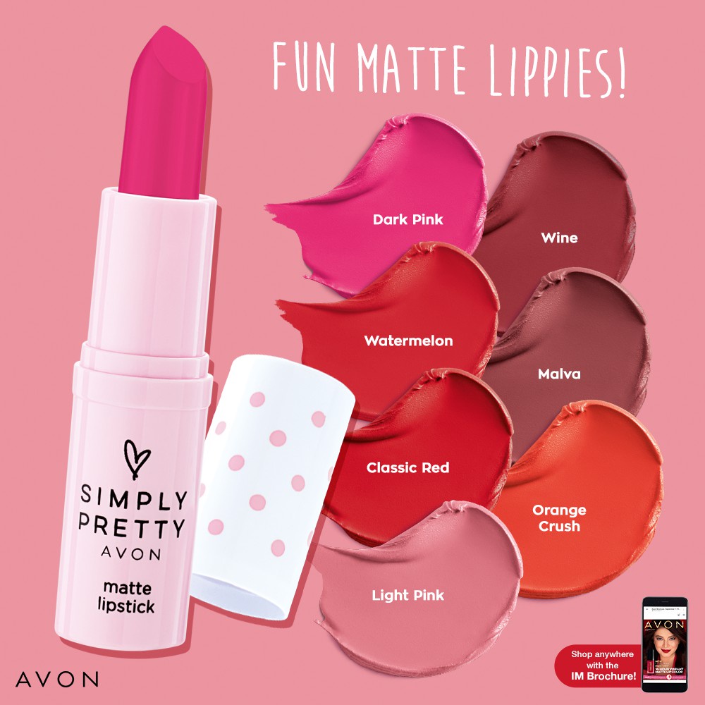 Avon Simply Pretty Matte/ SHINY SHEER Lipstick 4g Makeup clearance sale ...