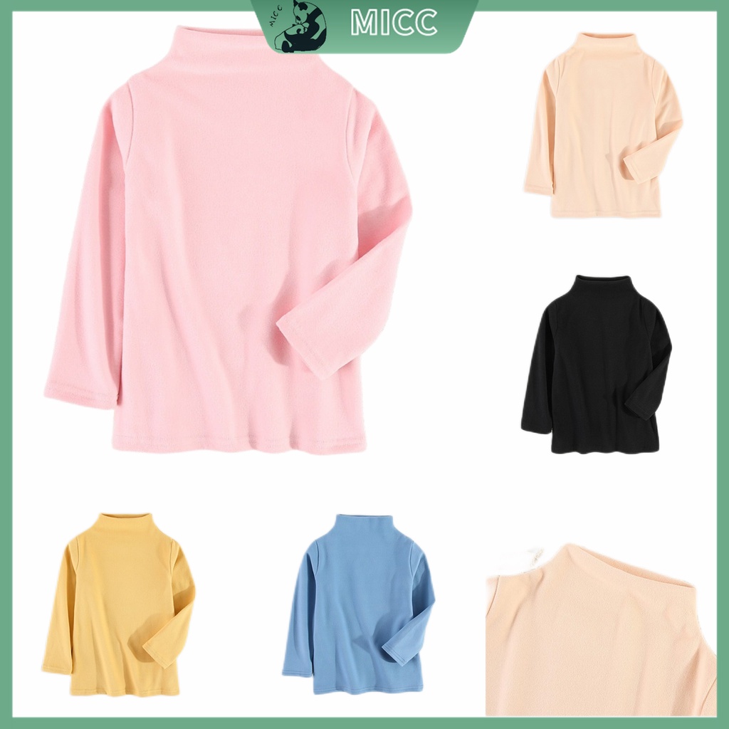 Kids Turtle Neck Long Sleeve Top for Baby Girls Autumn and Winter 2024 ...